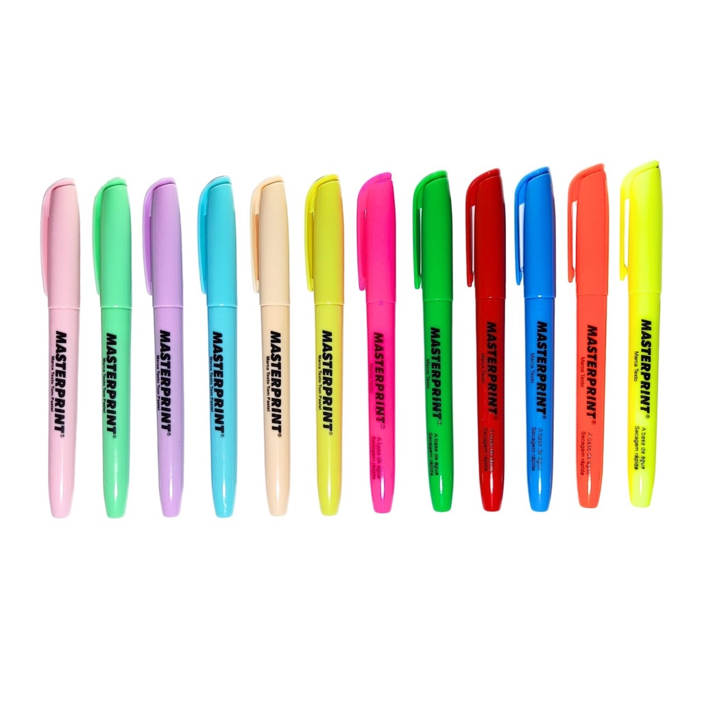 Kit Marca Texto Colorido (6 cores Neon + 6 cores Pastel) | Shopee Brasil