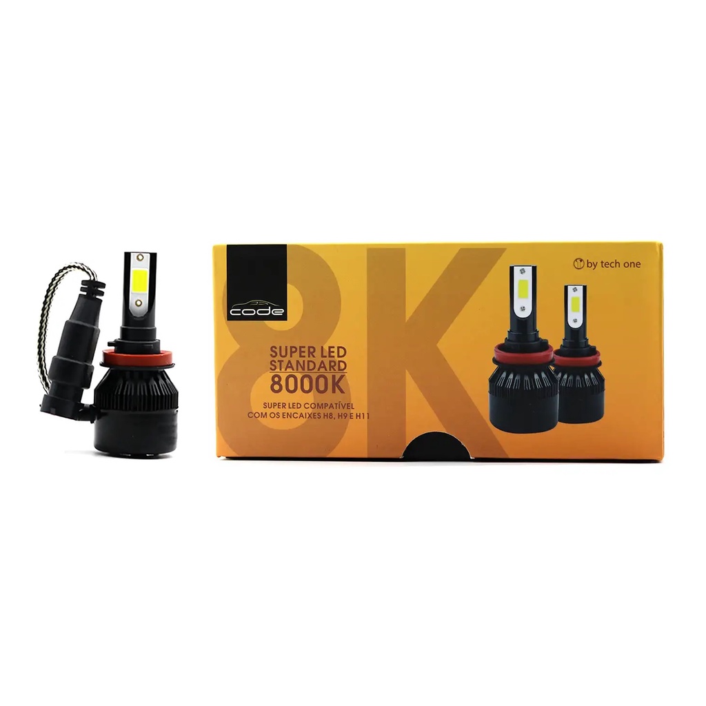 Kit Lampadas Super Led H11 Code Techone 8000k | Shopee Brasil