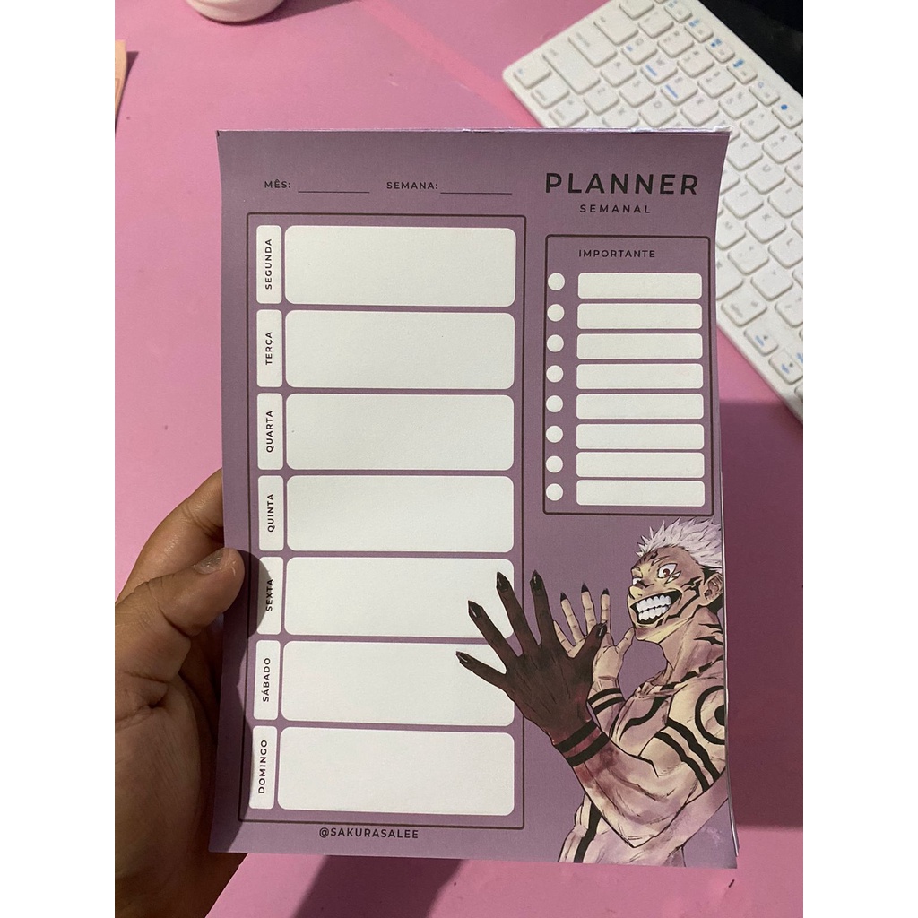 Planner Semanal jujutsu Kaisen | Shopee Brasil