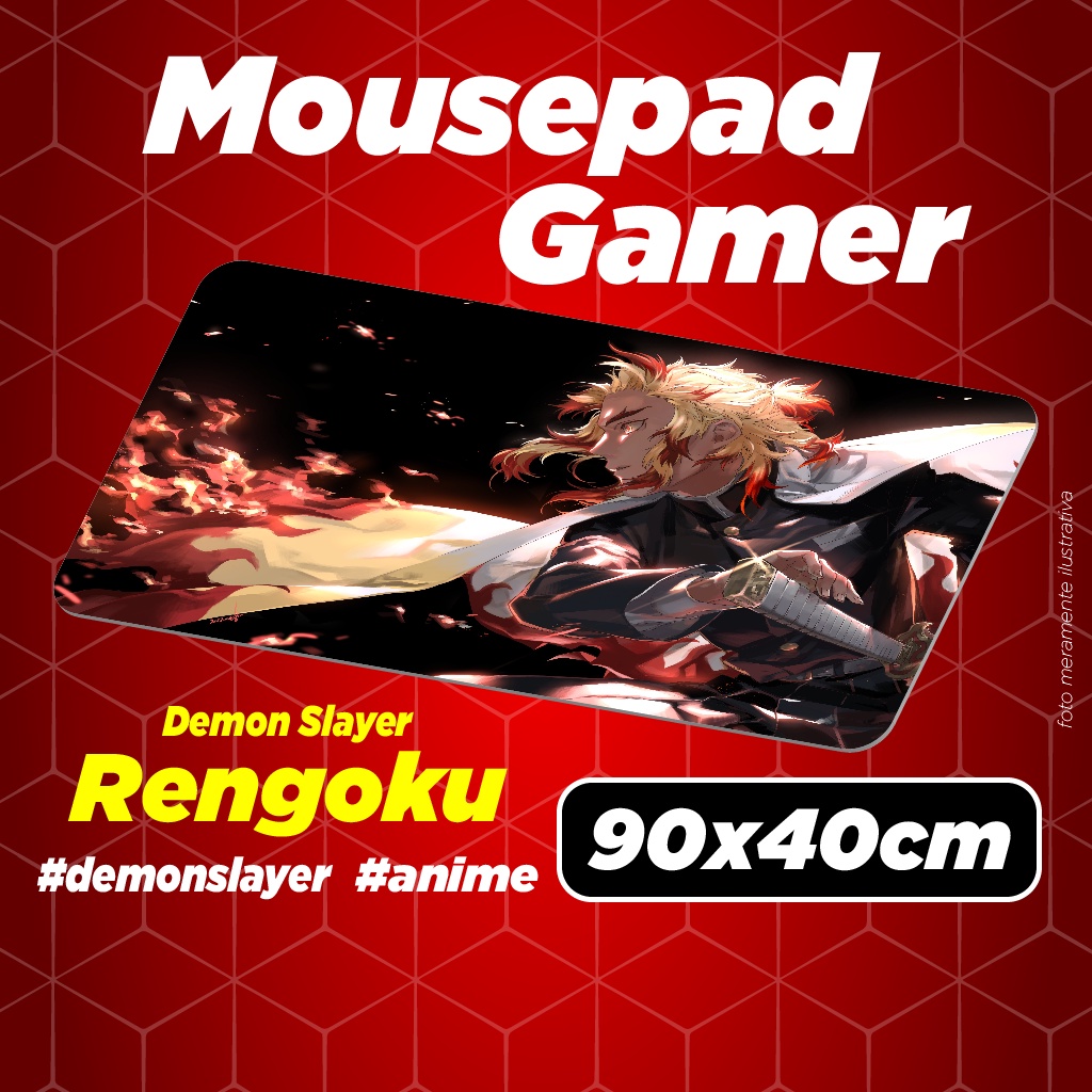 Mouse Pad Gamer Personalizado - Rengoku - Demon Slayer Kimetsu no Yaiba ...
