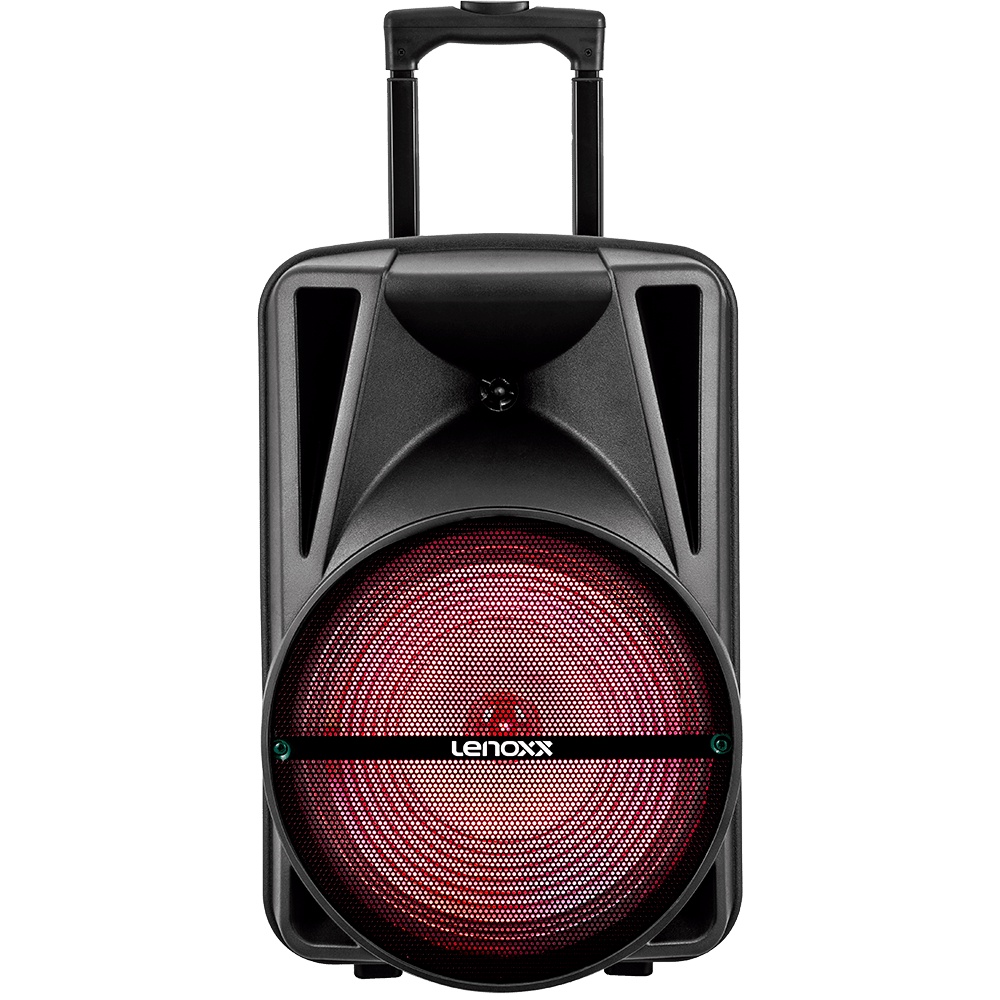 Caixa Amplificada 300W Woofer 12" BTH FM LED Bateria Lenoxx CA340 ...