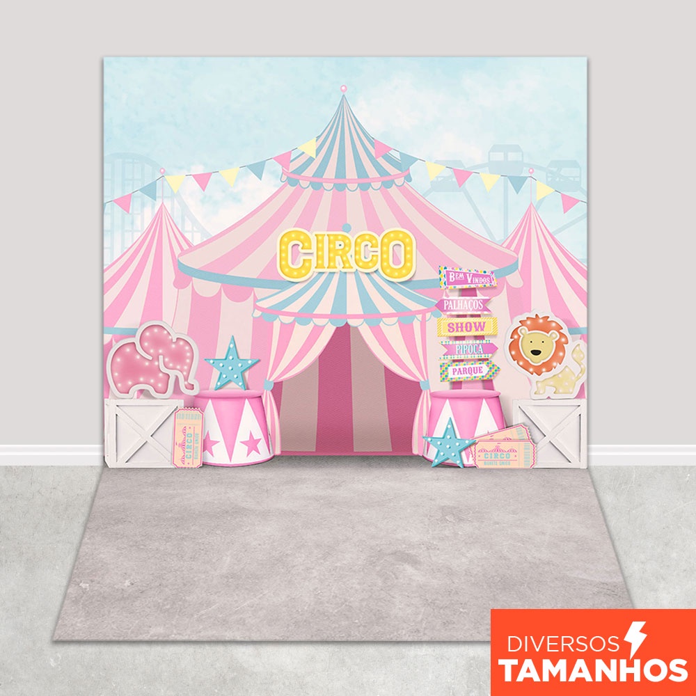 Fundo Fotográfico Circo Rosa Em Tecido FFC-818 | Shopee Brasil