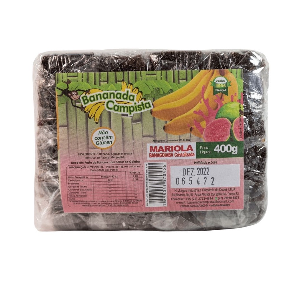 2 Pacotes ou com 1 pacote Bananada Campista mariola doce Cristalizada ...