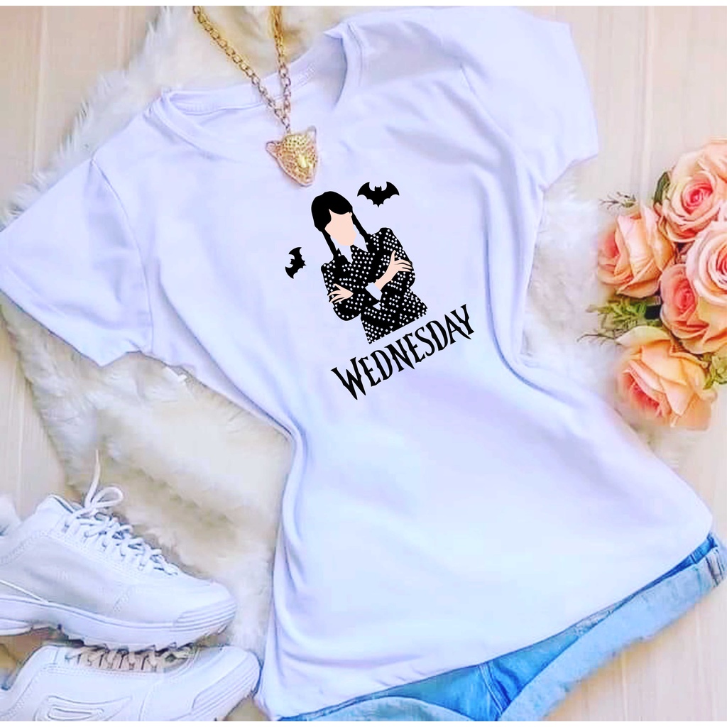 Camiseta Wednesday Wandinha | Shopee Brasil