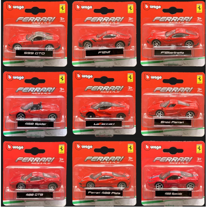 Bburago Ferrari Race + Play Drive 1/64 Miniatura Diecast | Shopee Brasil