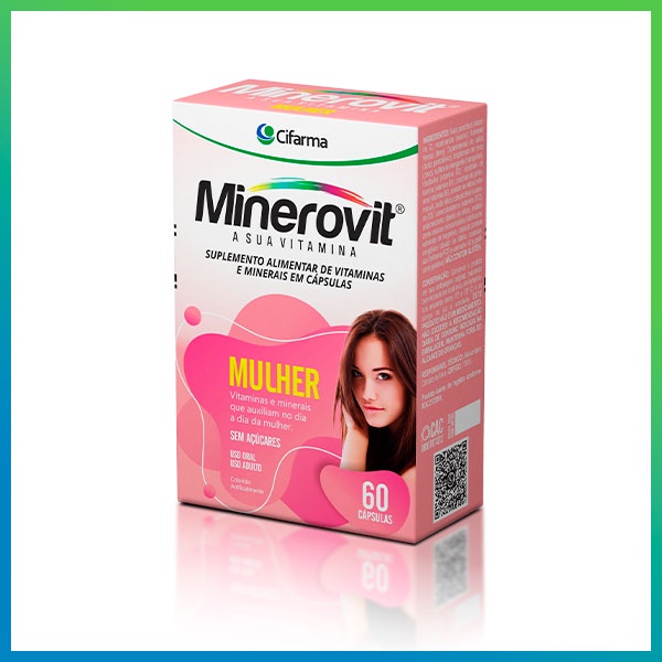 Minerovit mulher com 60 cápsulas - Cifarma - Polivitaminico | Shopee Brasil
