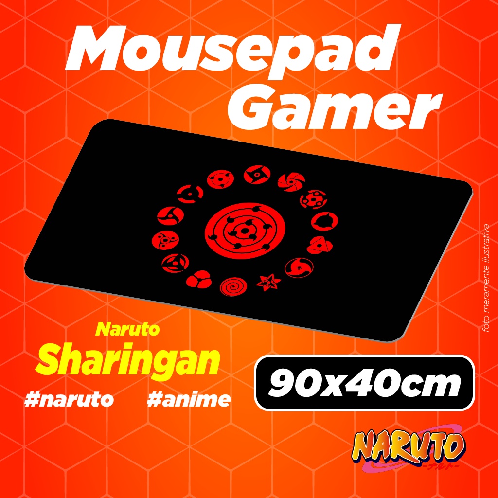 Mouse Pad Gamer - Sharingan - Naruto - Anime - 90x40cm | Shopee Brasil