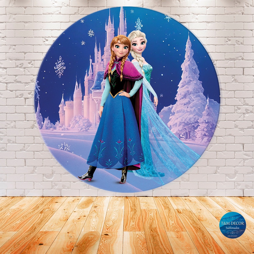 Painel de festa em tecido sublimado 1,5m Frozen | Shopee Brasil