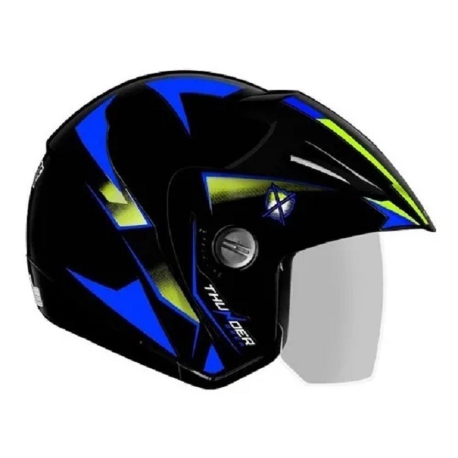 Capacete Moto Aberto Ebf Thunder Open Steel P/ Motoqueiro Motociclista ...