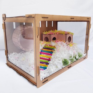 Gaiola de ramister hamster para roedores grande barata mdf | Shopee Brasil