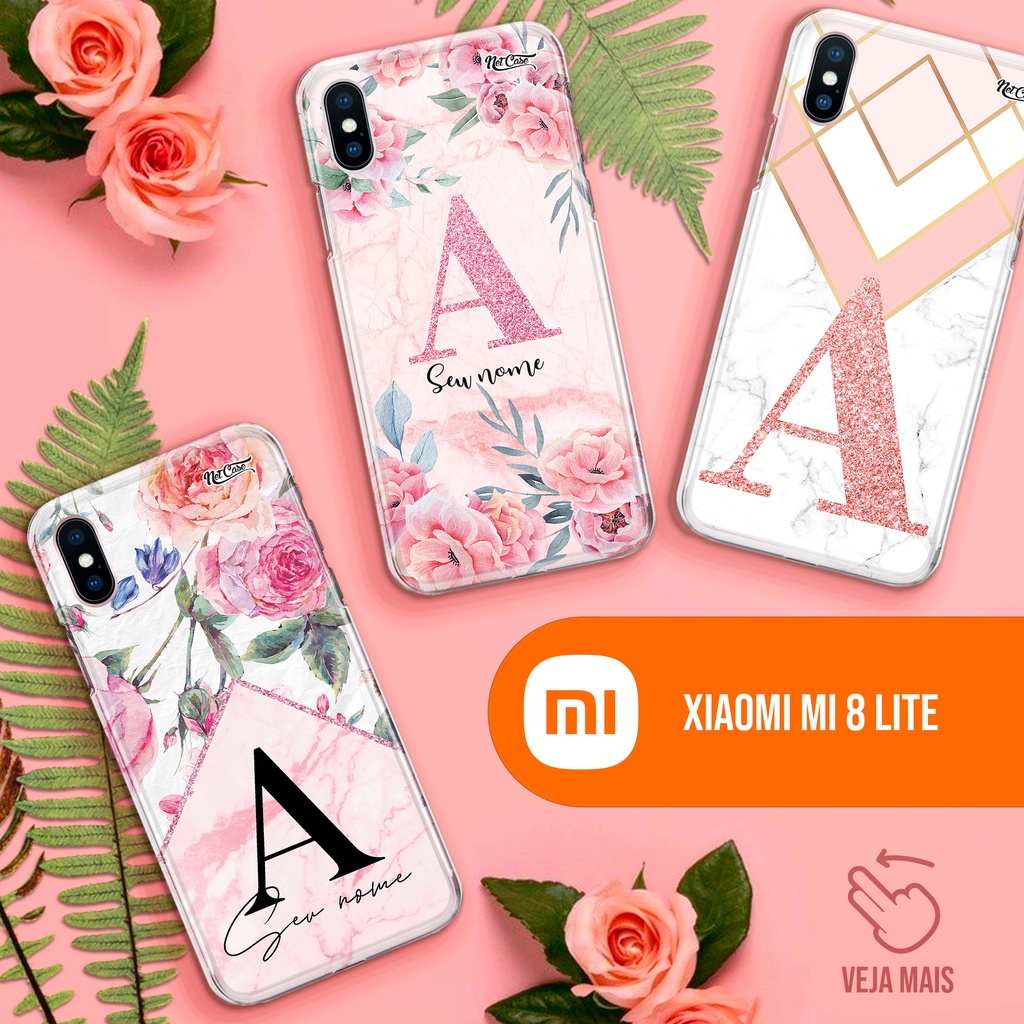 Capa Capinha - Xiaomi Mi 8 Lite - Letra Inicial Personalizada com nome | Shopee Brasil