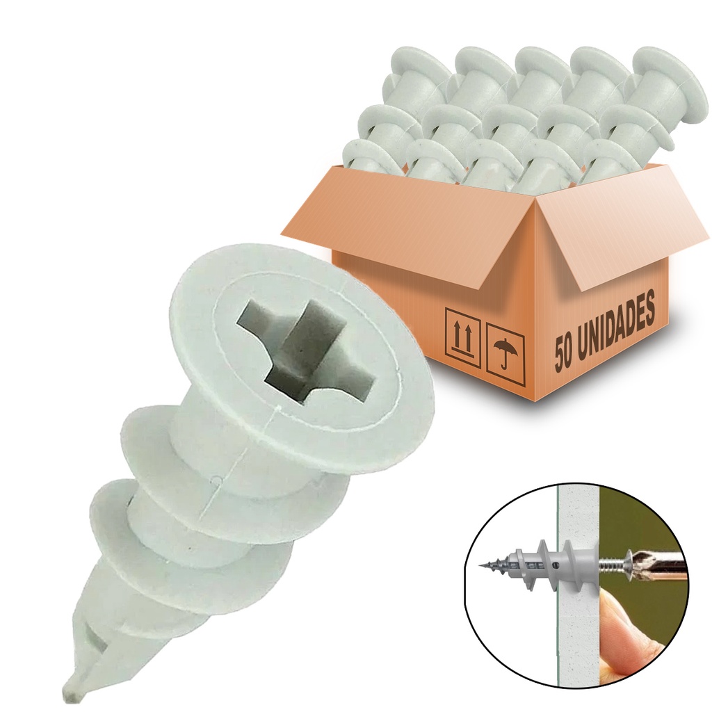Bucha Para Gesso Sfor Dry Fix Acartonado Com 50 Peças + Nfe | Shopee Brasil