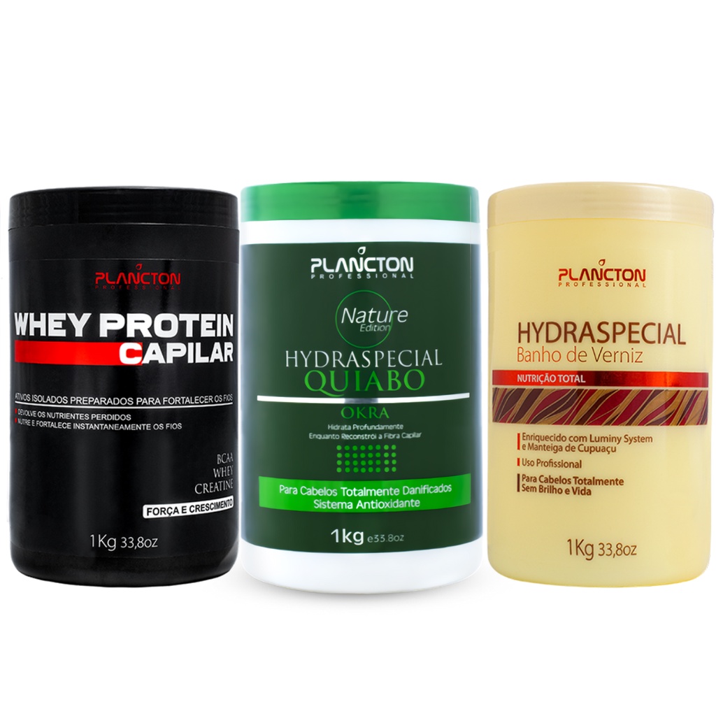 Cronograma Plancton Kit Mascara Cabelo Mal Tratado Whey Protein Quiabo ...