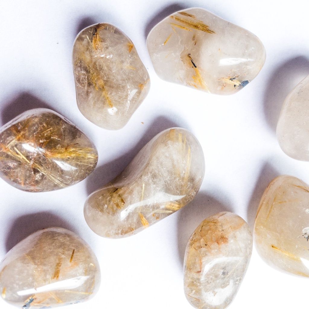 Pedra natural rolado cristal quartzo rutilado rutilo | Shopee Brasil