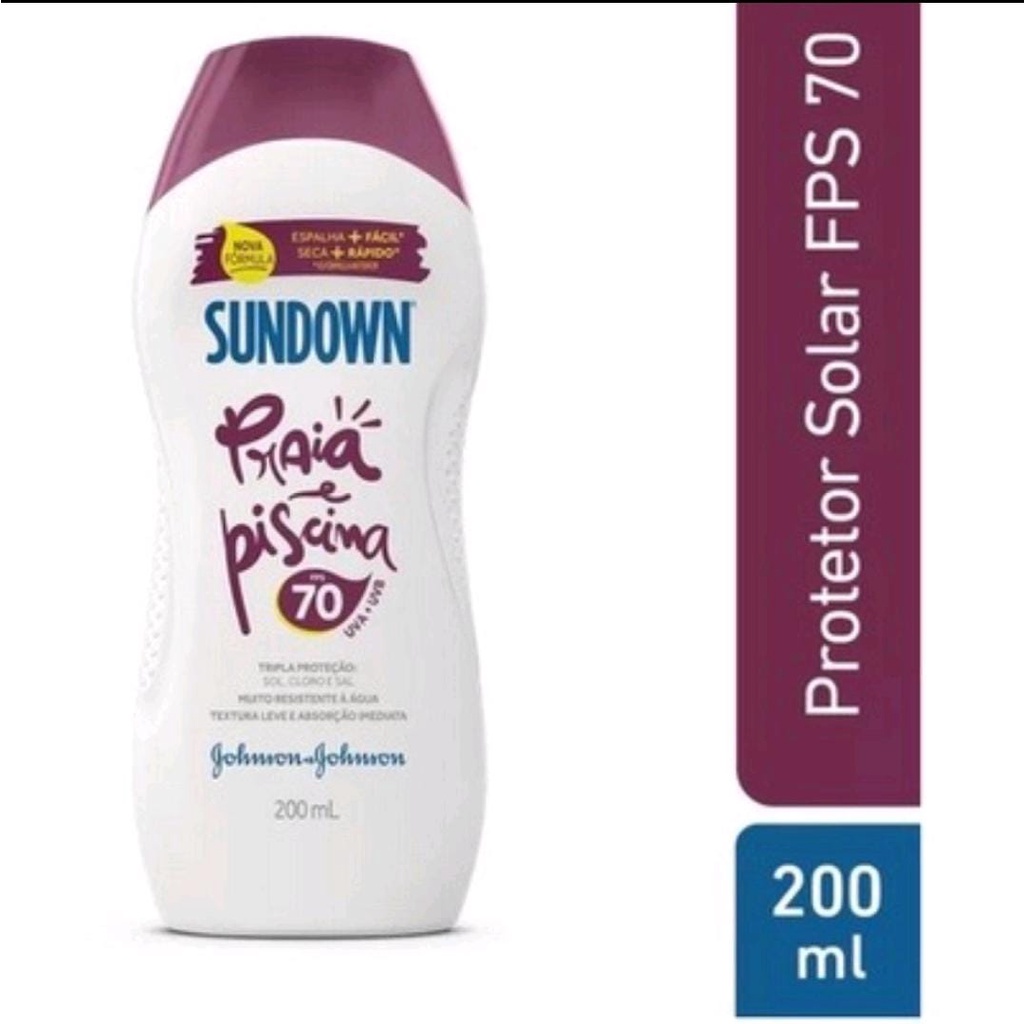 Protetor Solar SUNDOWN FPS 70 200ml Praia e Piscina | Shopee Brasil