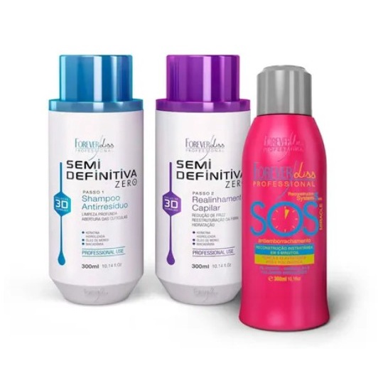 Kit Semi Definitiva Zero 2x300ml + SOS Antiemborrachamento 300ml ...