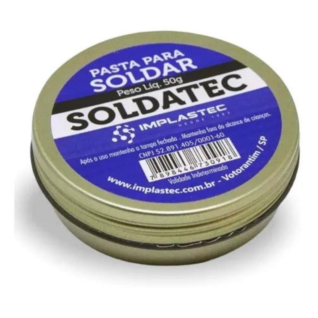 Pasta De Solda Fluxo Pastoso Soldatec 50g Implastec | Shopee Brasil