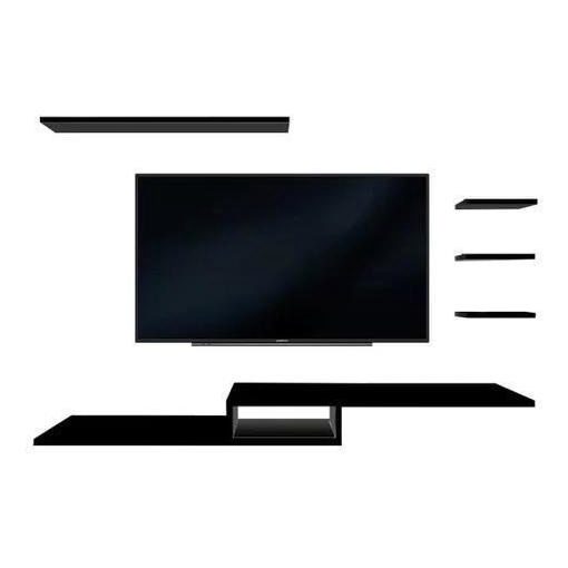 Kit Nicho Para Tv Rack Suspenso Sala quarto Com 4 Prateleiras na cor ...