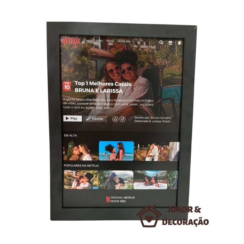 Quadro Personalizado Netflix Casal / Amigos Com Moldura | Shopee Brasil