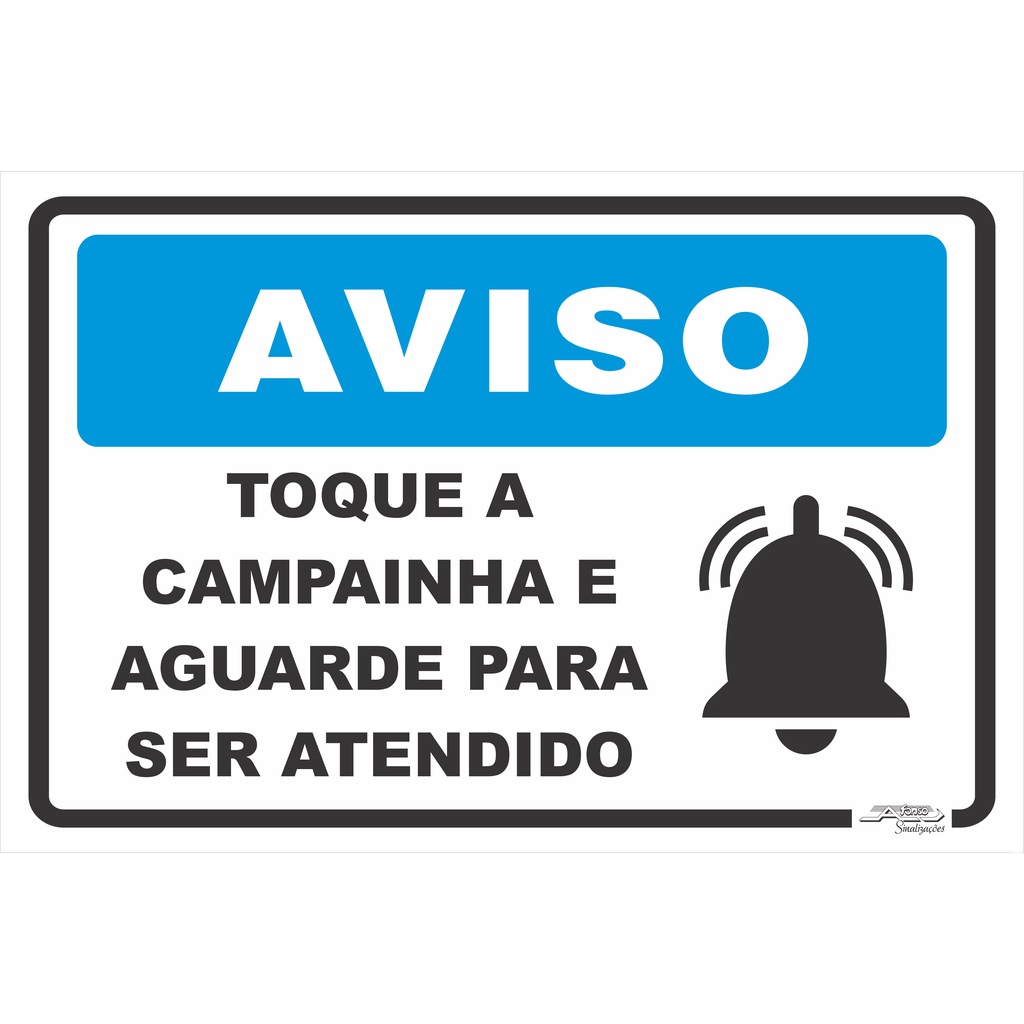 Placa Toque A Campainha E Aguarde Para Ser Atendido | 20x15 | Shopee Brasil