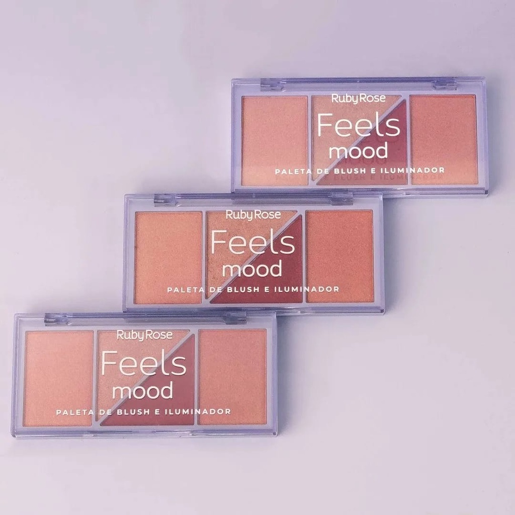 Paleta de Blush e Iluminador Feels Mood - Ruby Rose | Shopee Brasil