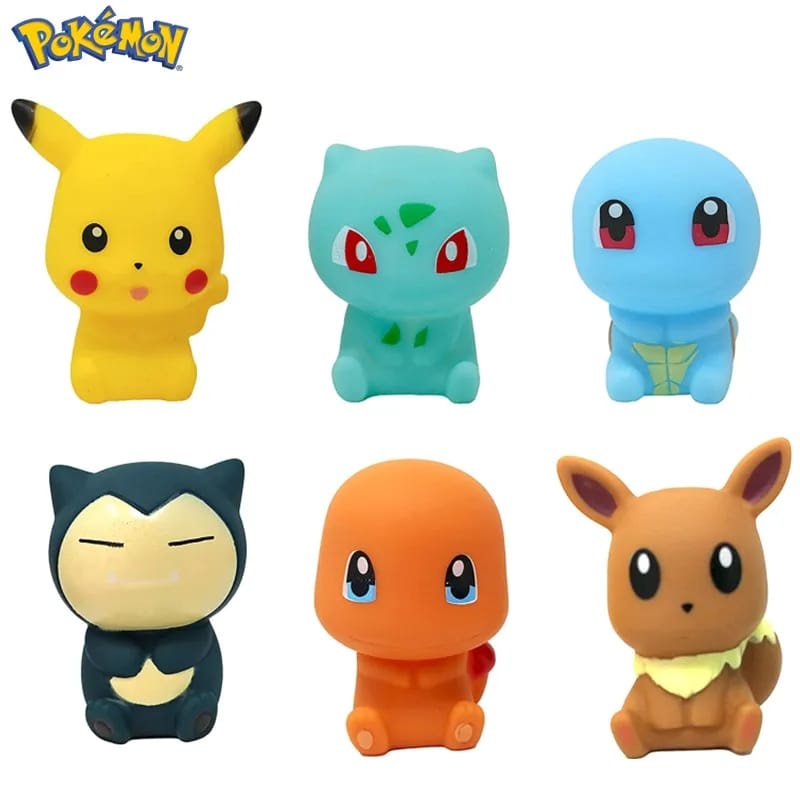 Brinquedo Pokemon Pikachu Charmander Eevee Snorlax Infantil KIt 6 ...
