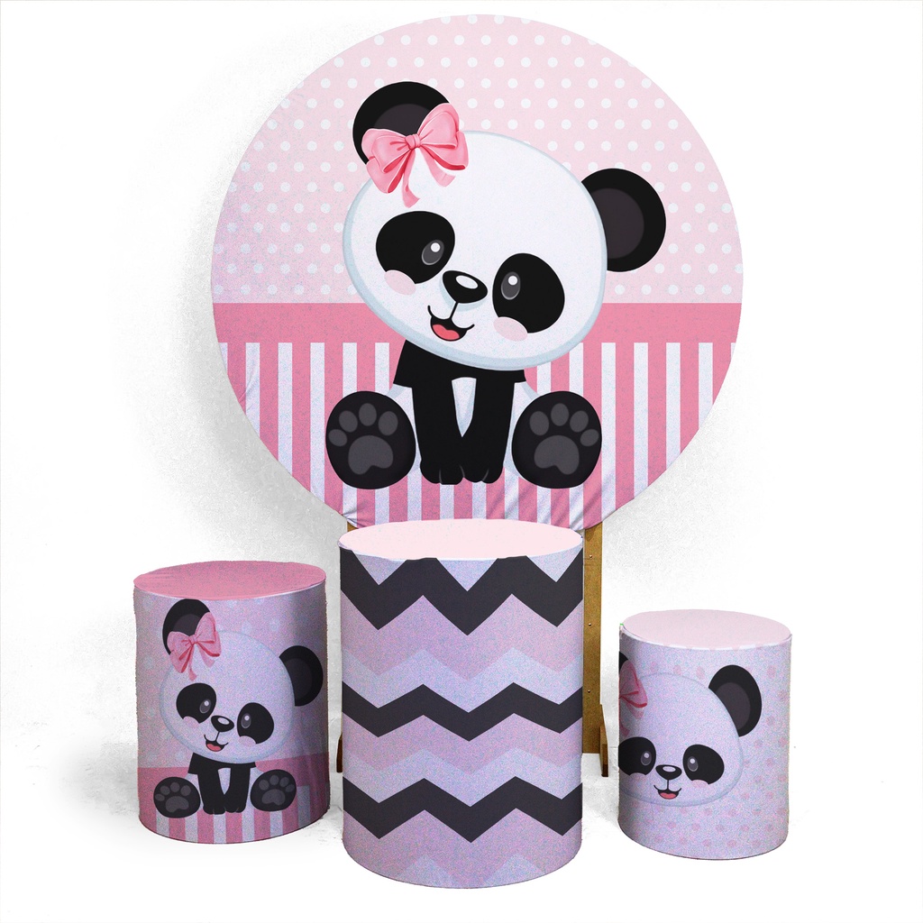Kit Painel Decorativo + 3 Capas Cilindro Tema Panda | Shopee Brasil