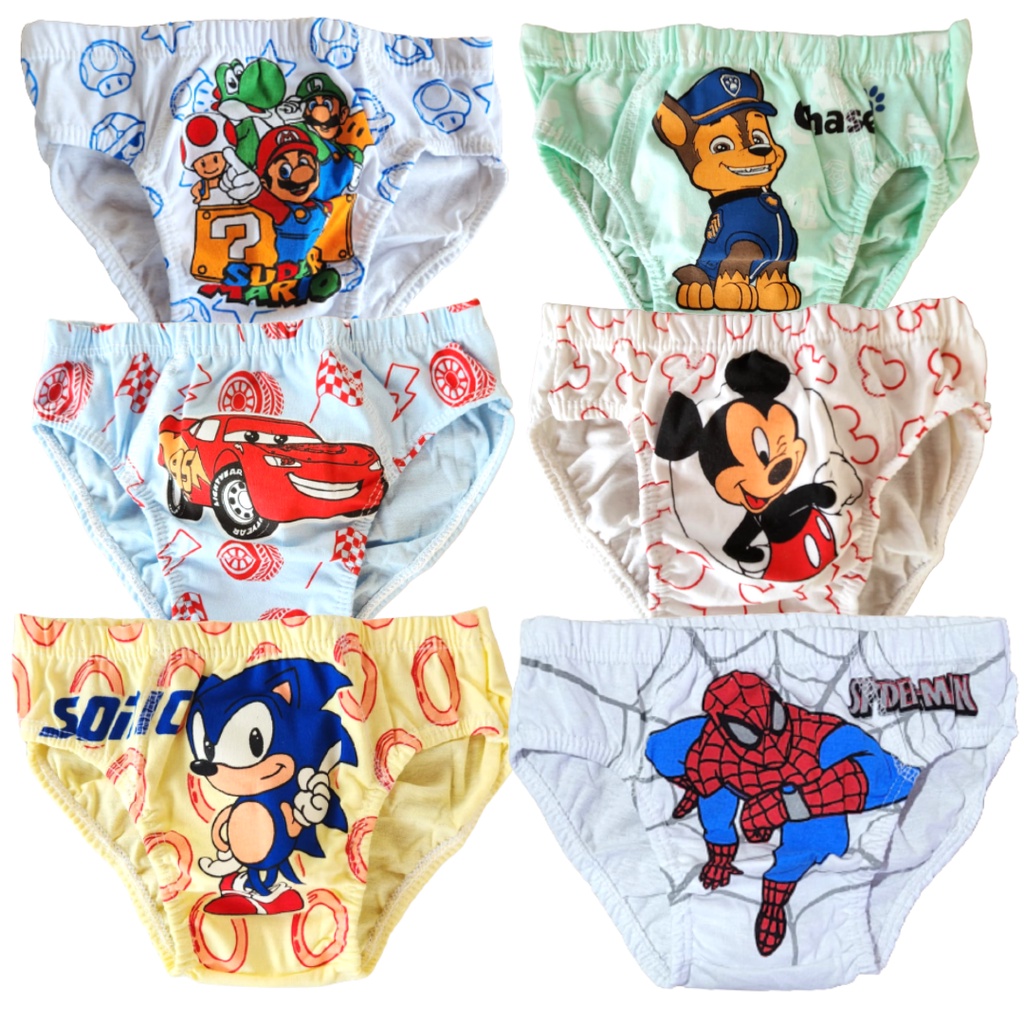 Kit 15 Cuecas Bebê Infantil Personagens 100% Algodão - Tamanho P - M ...