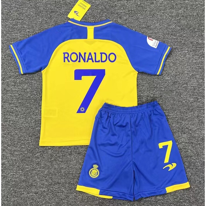 Kit Conjunto Infantil E Juvenil De Futebol Time Al Nassr Cristiano