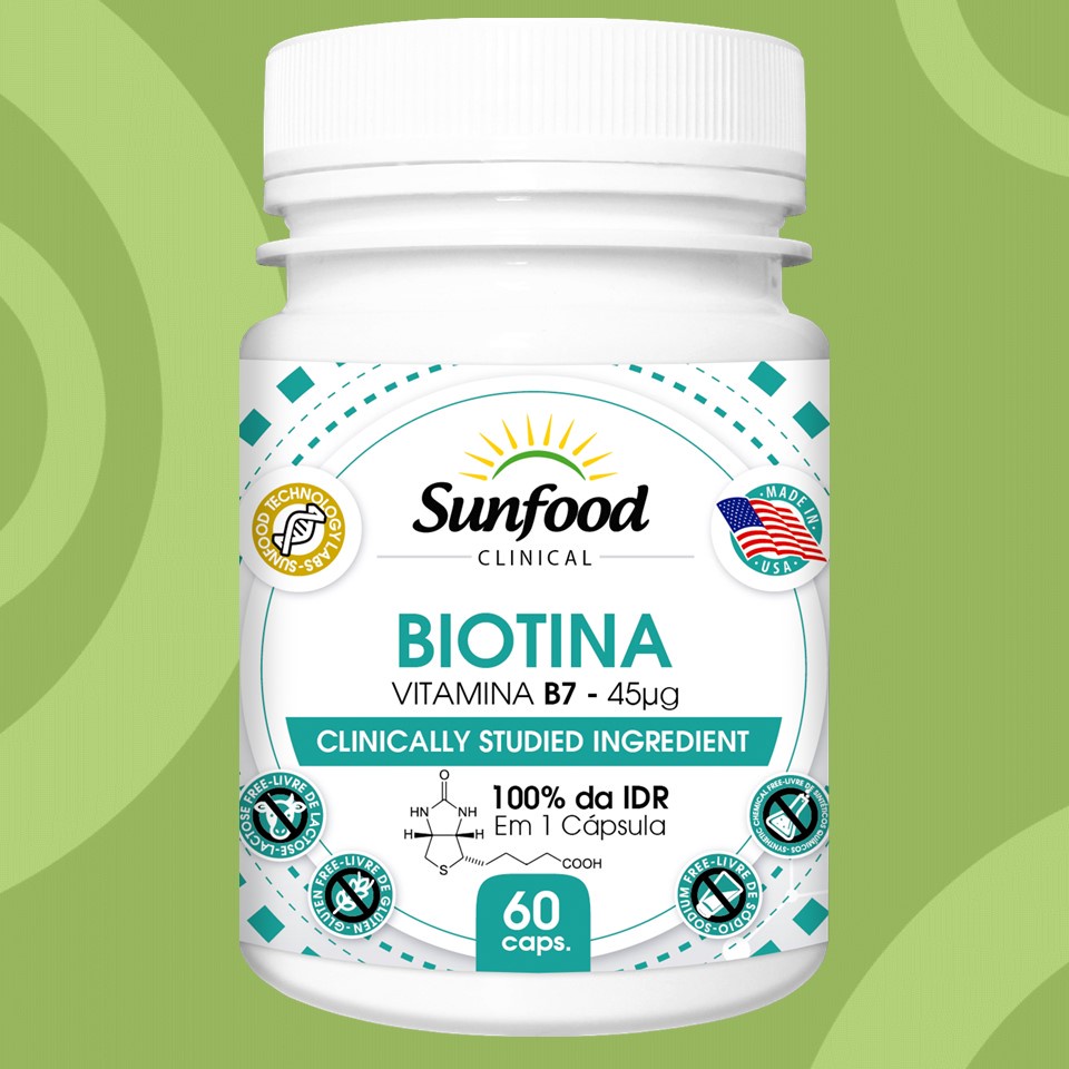 Biotina + vitamina B7 45 mcg - 60 Caps. | Shopee Brasil