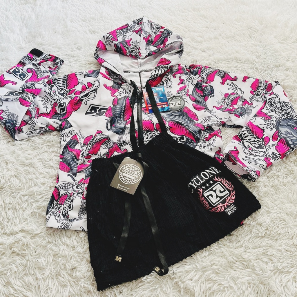 Kit Jaqueta Da Cyclone Microfibra Da Carpa Pop e Saia Veludo Mandraka ...