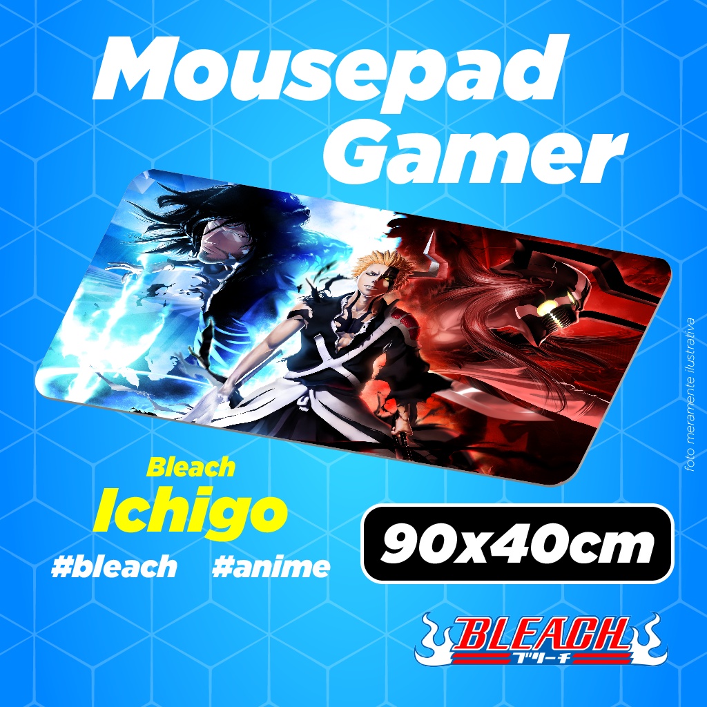 Mouse Pad Gamer Personalizado - Ichigo - Bleach - Anime - 90x40cm ...