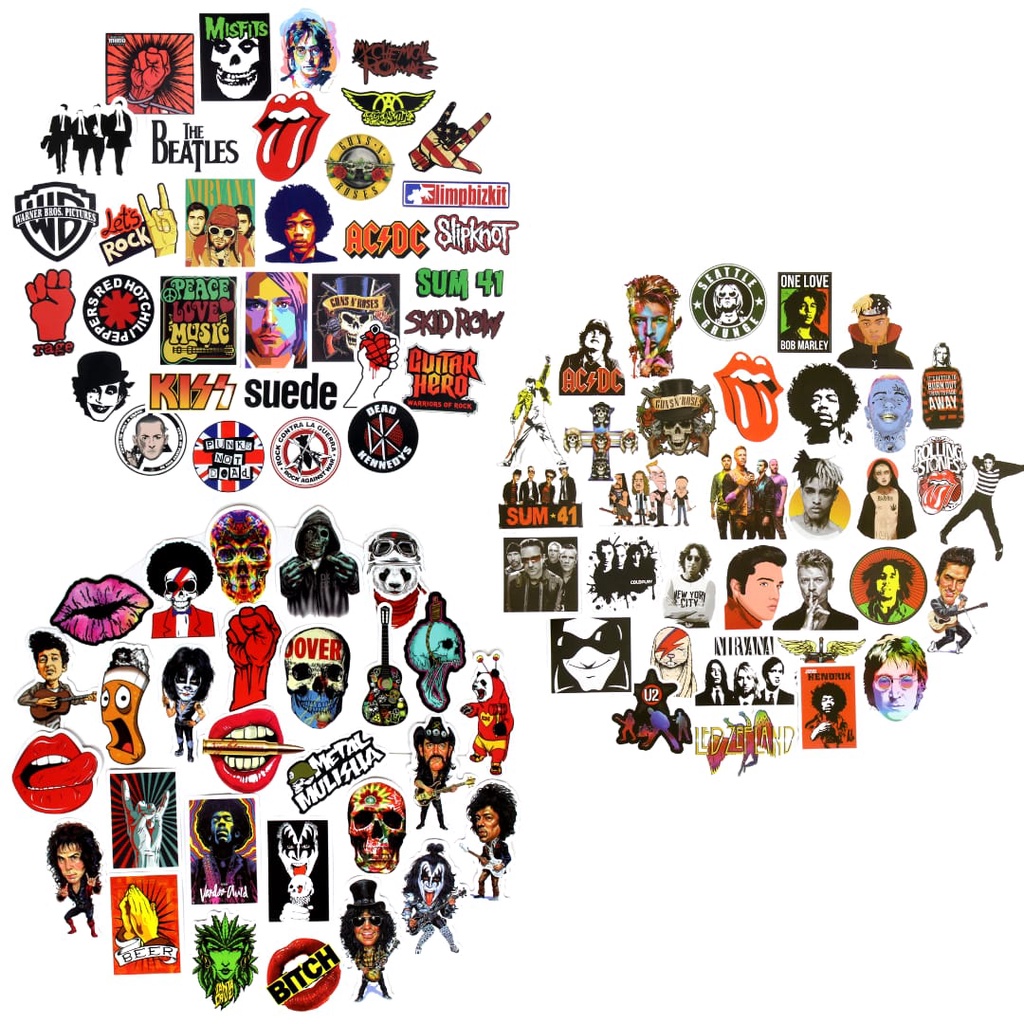 Kit 150 Adesivos Bandas de Rock Stickers | Shopee Brasil