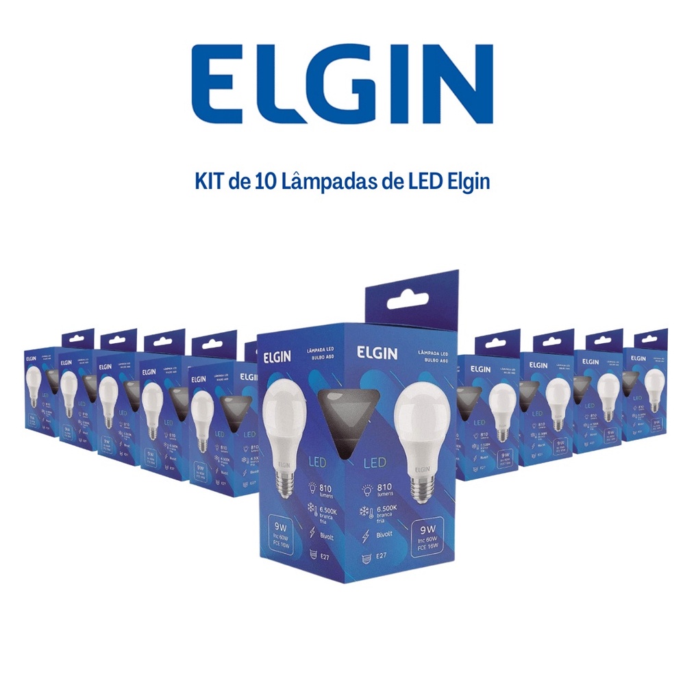 Lâmpada Led Elgin Bulbo E27 Bivolt - 9w / 12w / 15w | Shopee Brasil
