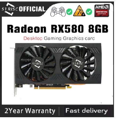 Cartão De Vídeo 51risc amd RX 580 8G 256bit 2048sp gddr5 Gráficas Para ...