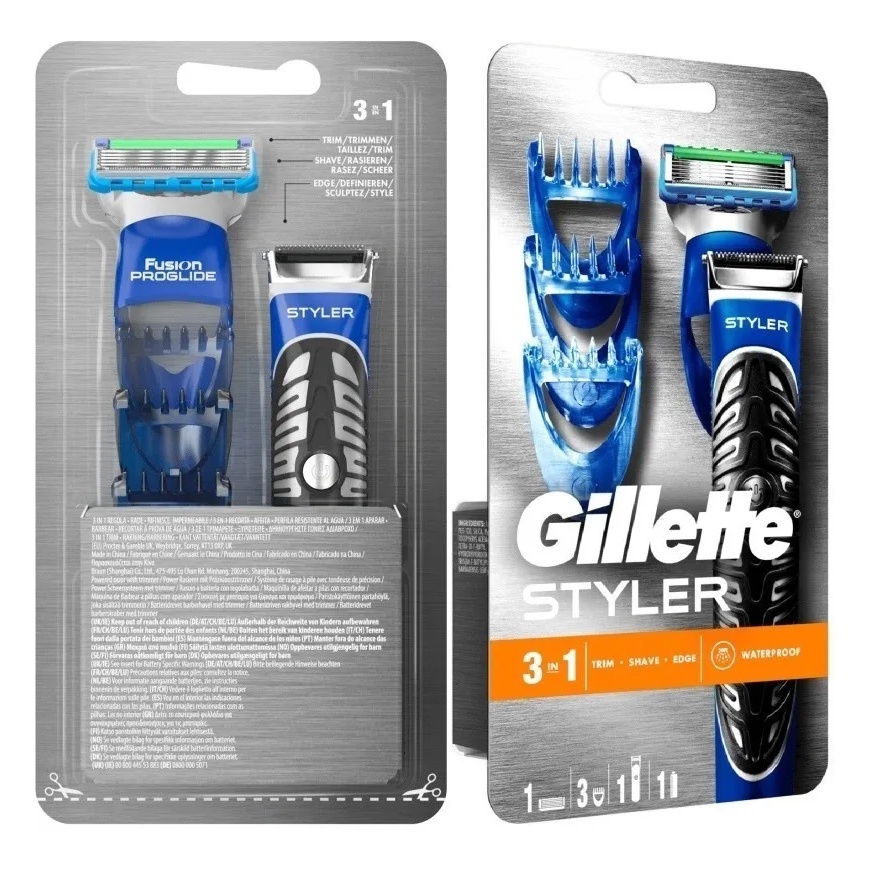 APARELHO DE BARBEAR GILLETTE FUSION PROGLIDE® STYLER 3 EM 1 | Shopee Brasil