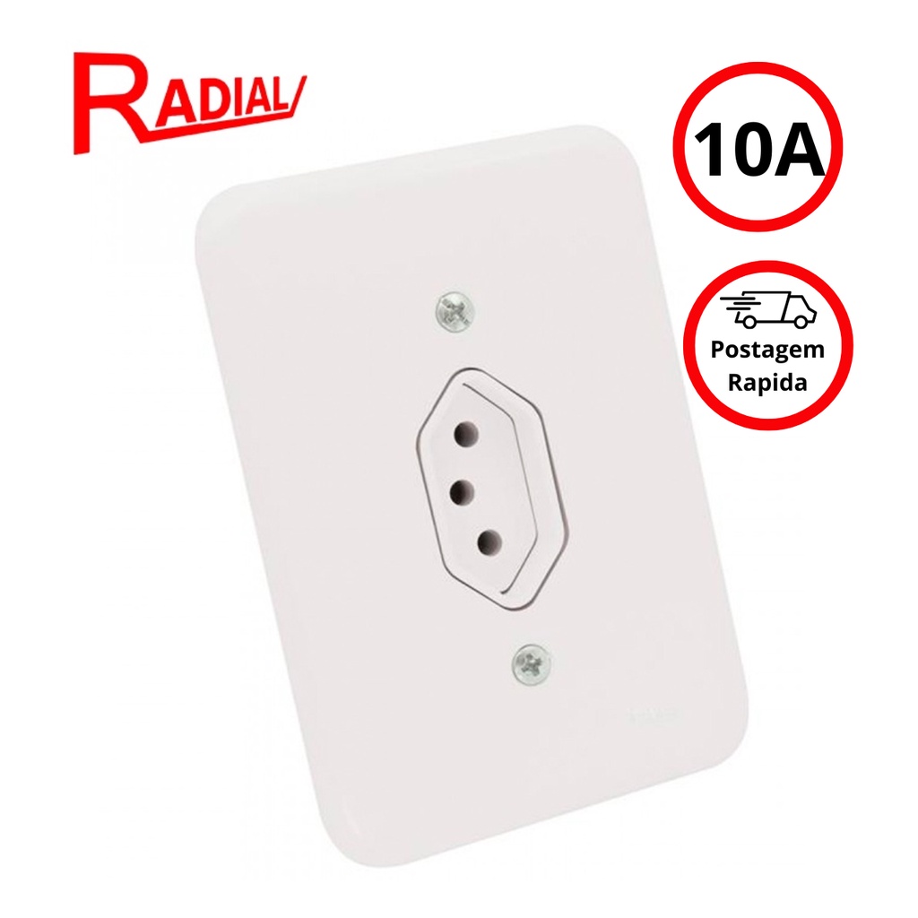 Tomada Simples 4x2 10A Radial Novo Padrão Brasileiro | Shopee Brasil