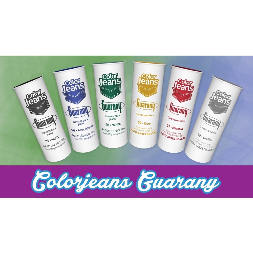 Corante Para Roupas Color Jeans Guarany 40g - 1 Tubinho | Shopee Brasil