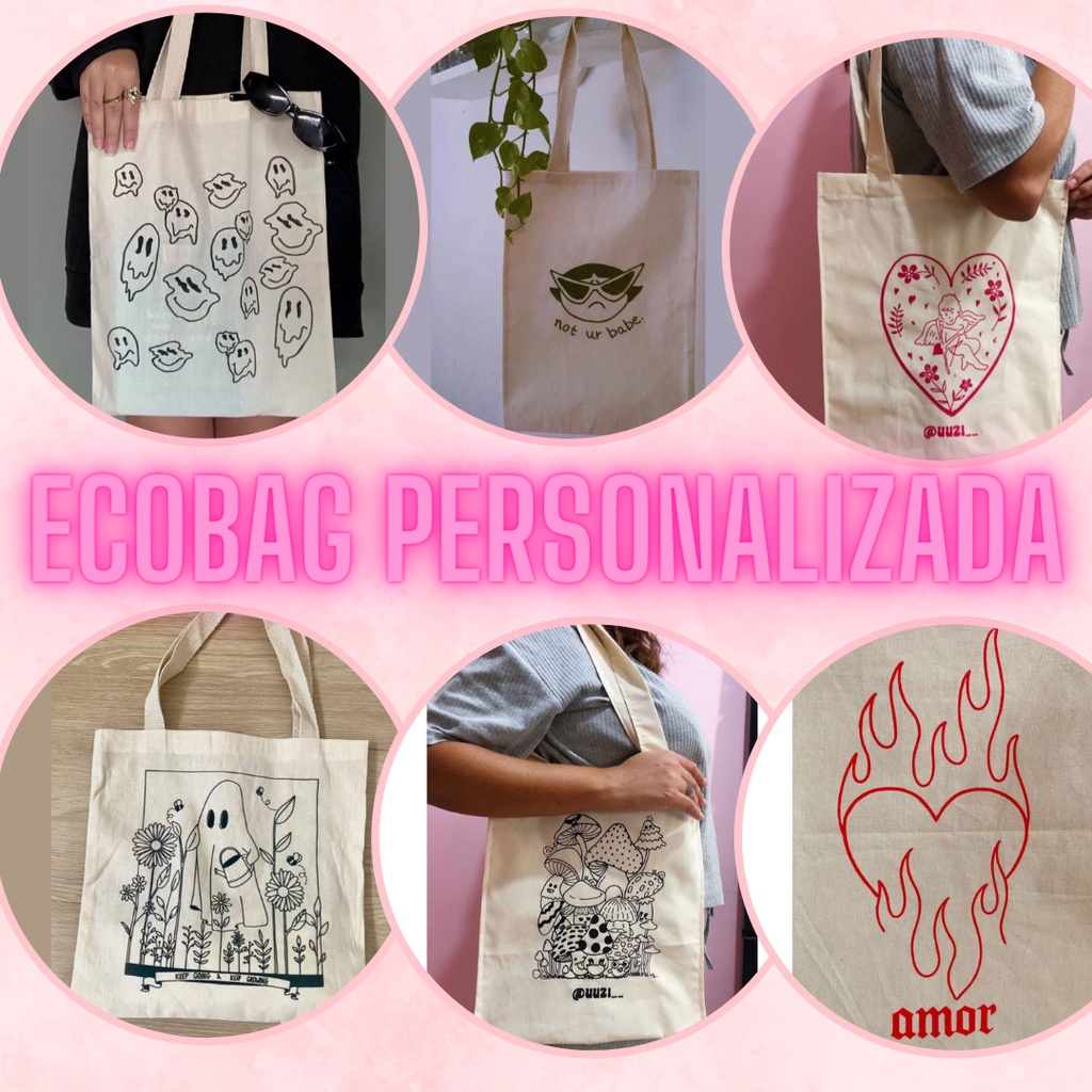Bolsa Sacola Ecobag Algodão Cru | Shopee Brasil