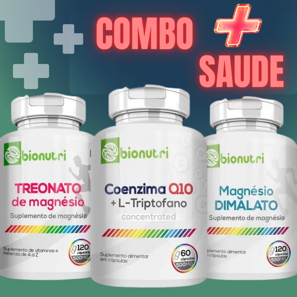 Magnesio Treonato + Magnesio Dimalato + Coenzima Q10 com L-Triptofano 500mg Puro | Shopee Brasil