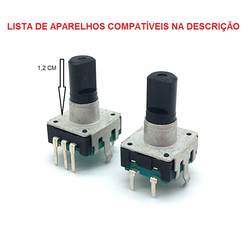 Potenciômetro tipo encoder rotativo 12mm - Escorrega o Preço