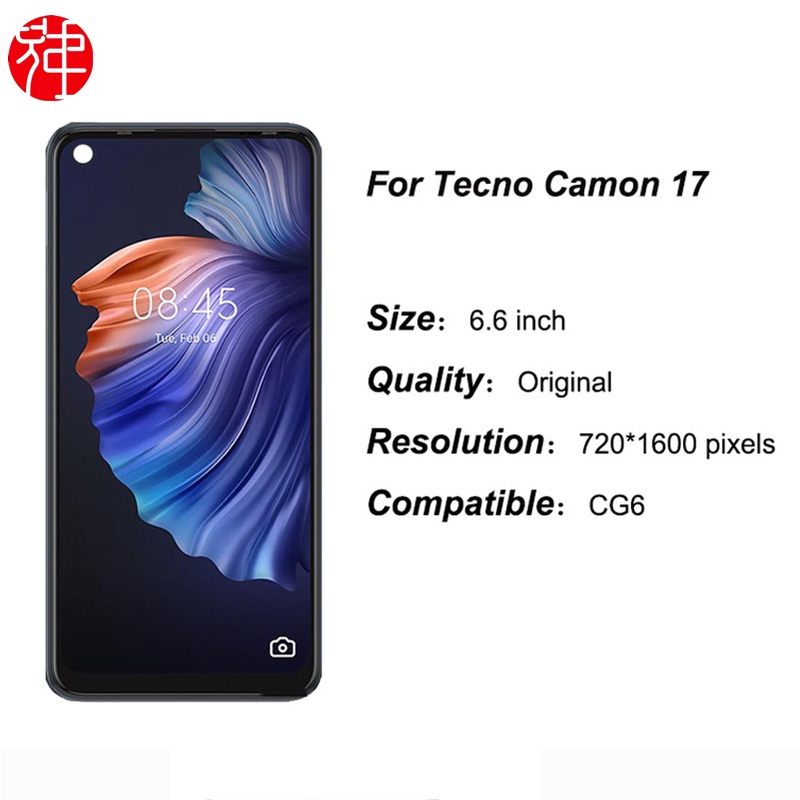 Tela De Toque Frontal Diaplay Para Tecno Camon 17 CG6 LCD Montagem Do ...
