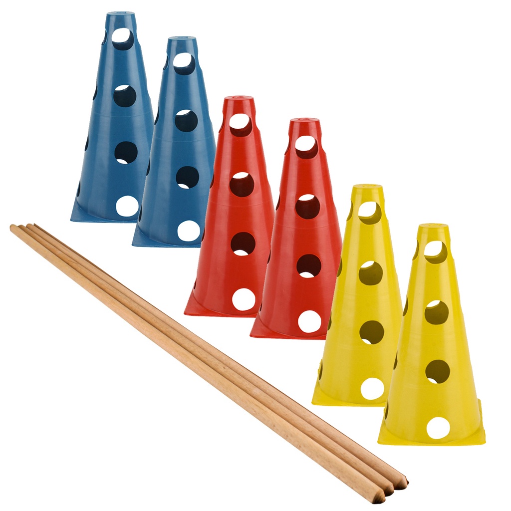 Kit Funcional 06 Cones Com Barreiras Agilidade Treino Futebol Cone ...