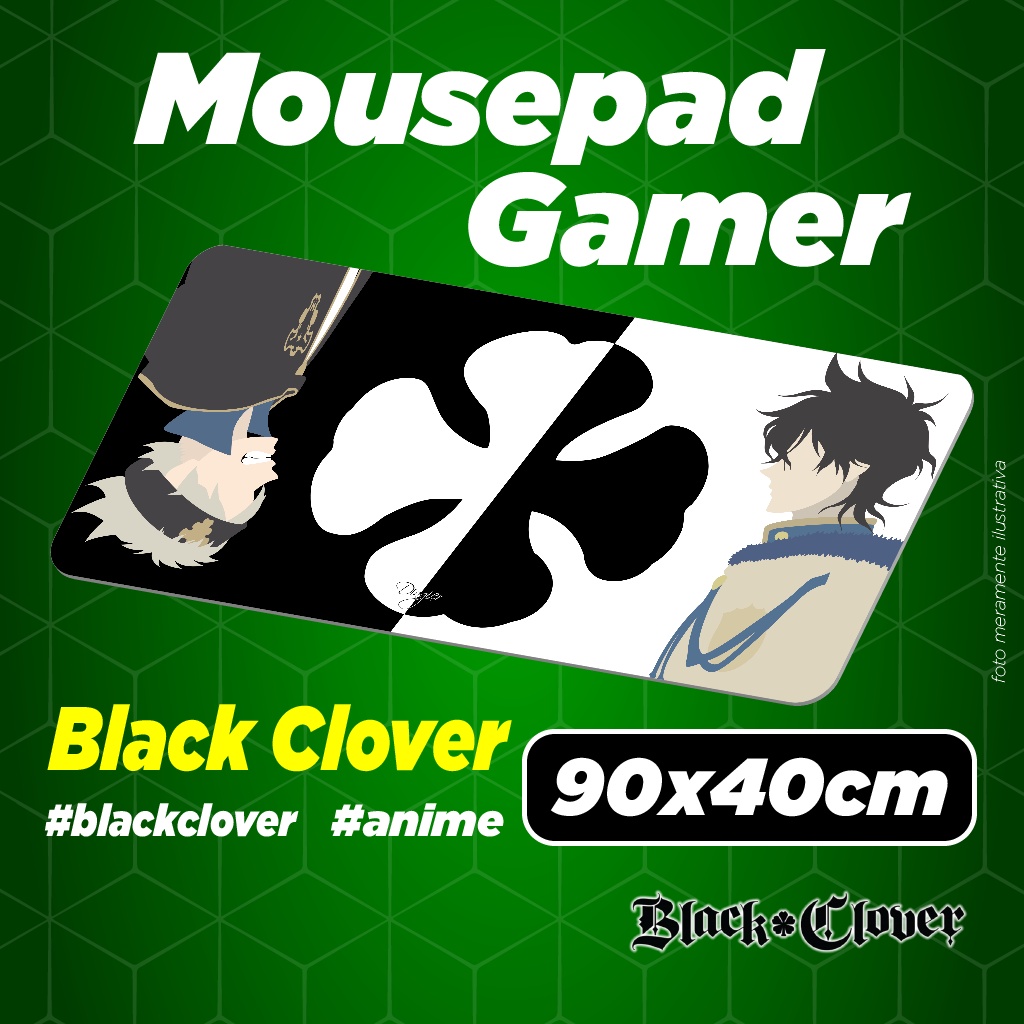 Mouse Pad Gamer - Black Clover - Anime - 90x40cm | Shopee Brasil