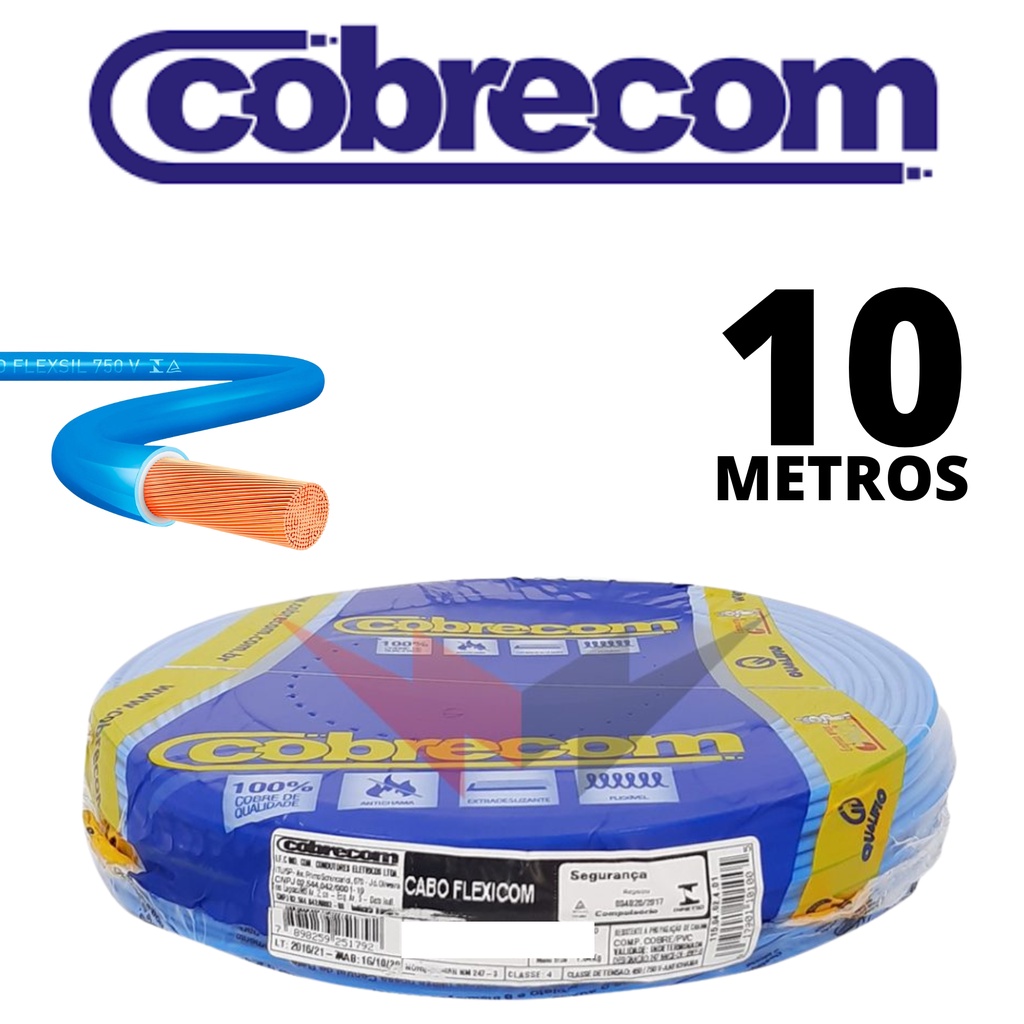 Cabo Elétrico Com Selo Do Inmetro De 6,0mm com 10 Metros | Shopee Brasil