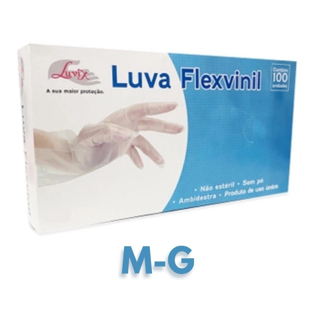 Luva Viniflex Luvix Descartavel Sem Po - P M G - Caixa C/100un | Shopee ...