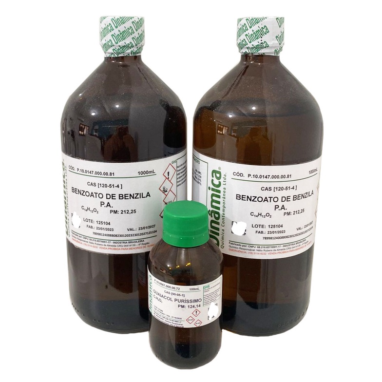 Benzoato Benzila 1 litro + Benzílico 1 litro + 100ml Guaiacol | Shopee ...