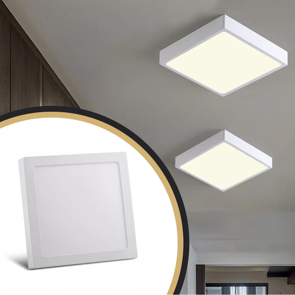 Painel Led Quadrado Sobrepor Teto Branco Frio Branco Quente 18W/25W ...