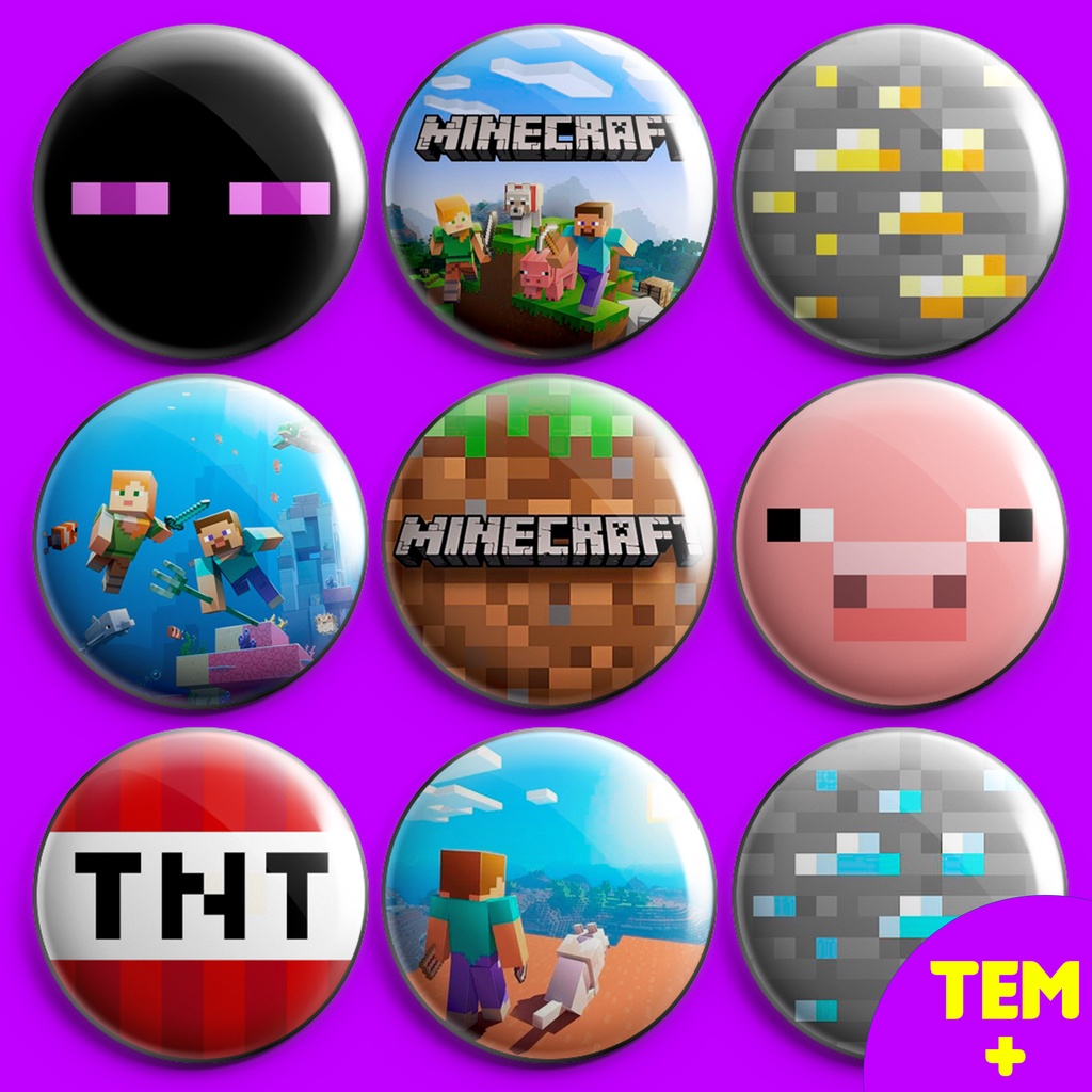 Bottons MINECRAFT - Botton broche de 3,5cm/4,5cm/5,5cm | Shopee Brasil
