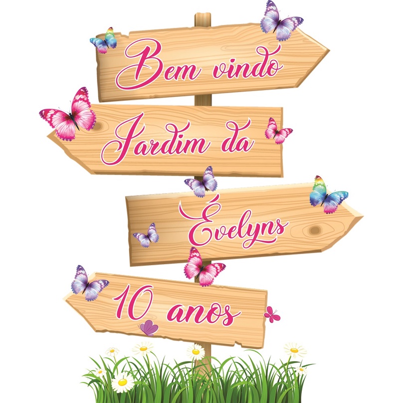 Placa setas borboleta MDF toten display festa decoração | Shopee Brasil